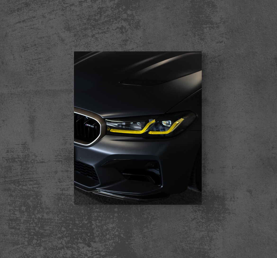 BMW M5 CS Neon Poster (Yellow LED) – CAR AURA